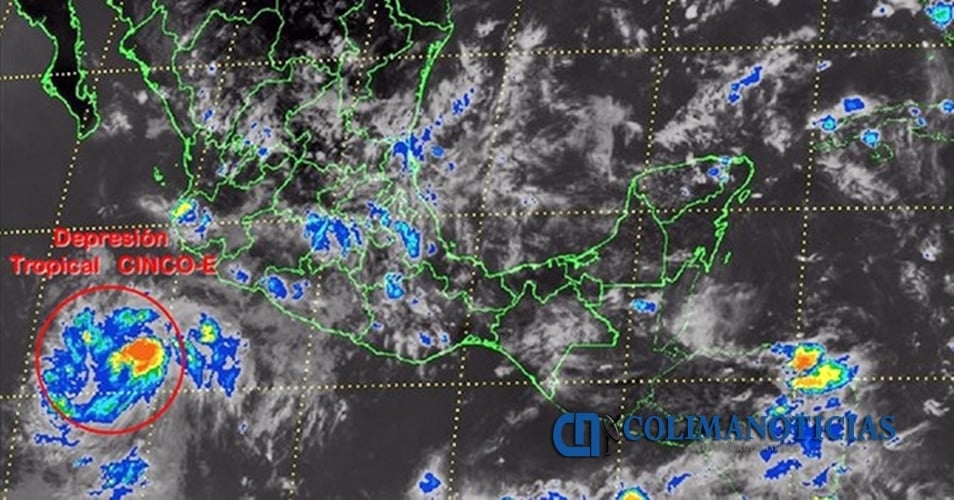 Depresión tropical 5-E se ubica al sur de Colima | Colima Noticias