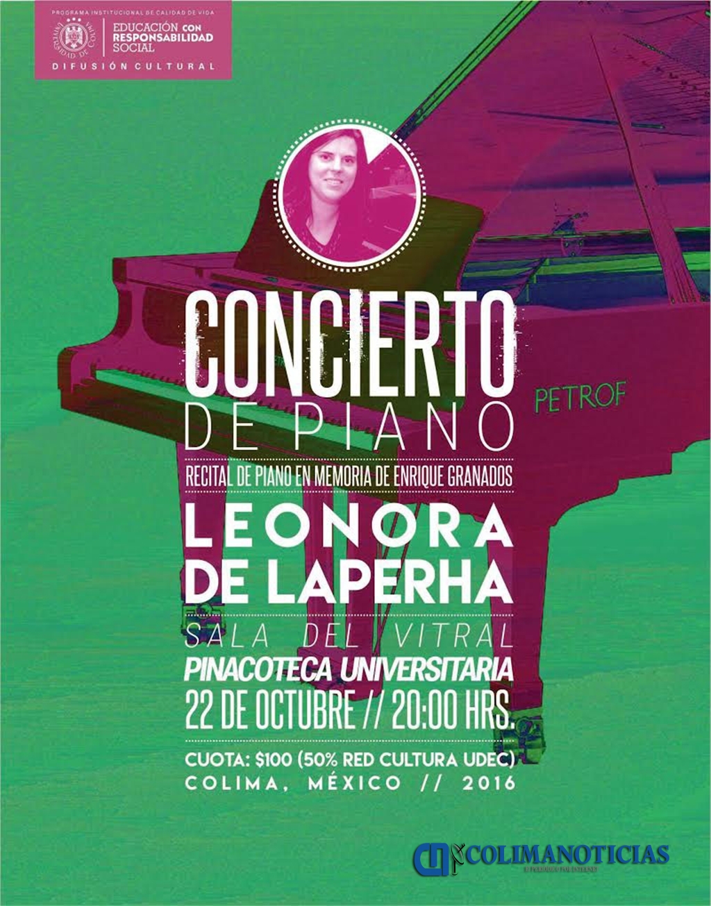 Dará recital de piano Leonora de Laperha, el sábado 22 de octubre ...