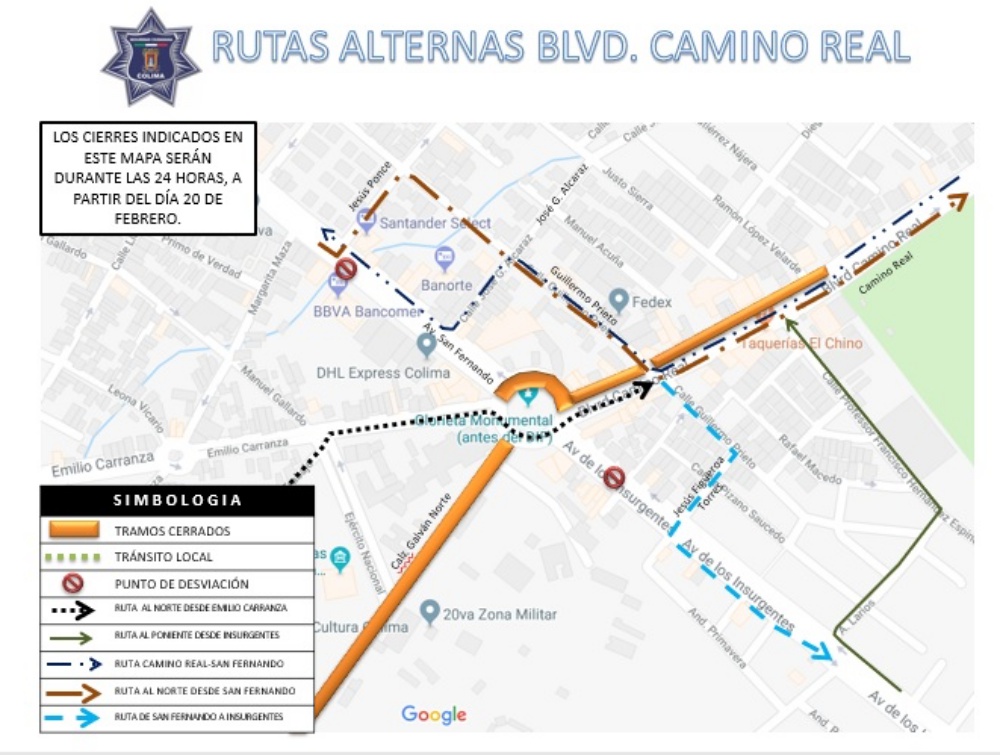 Croquis Camino Real | Colima Noticias