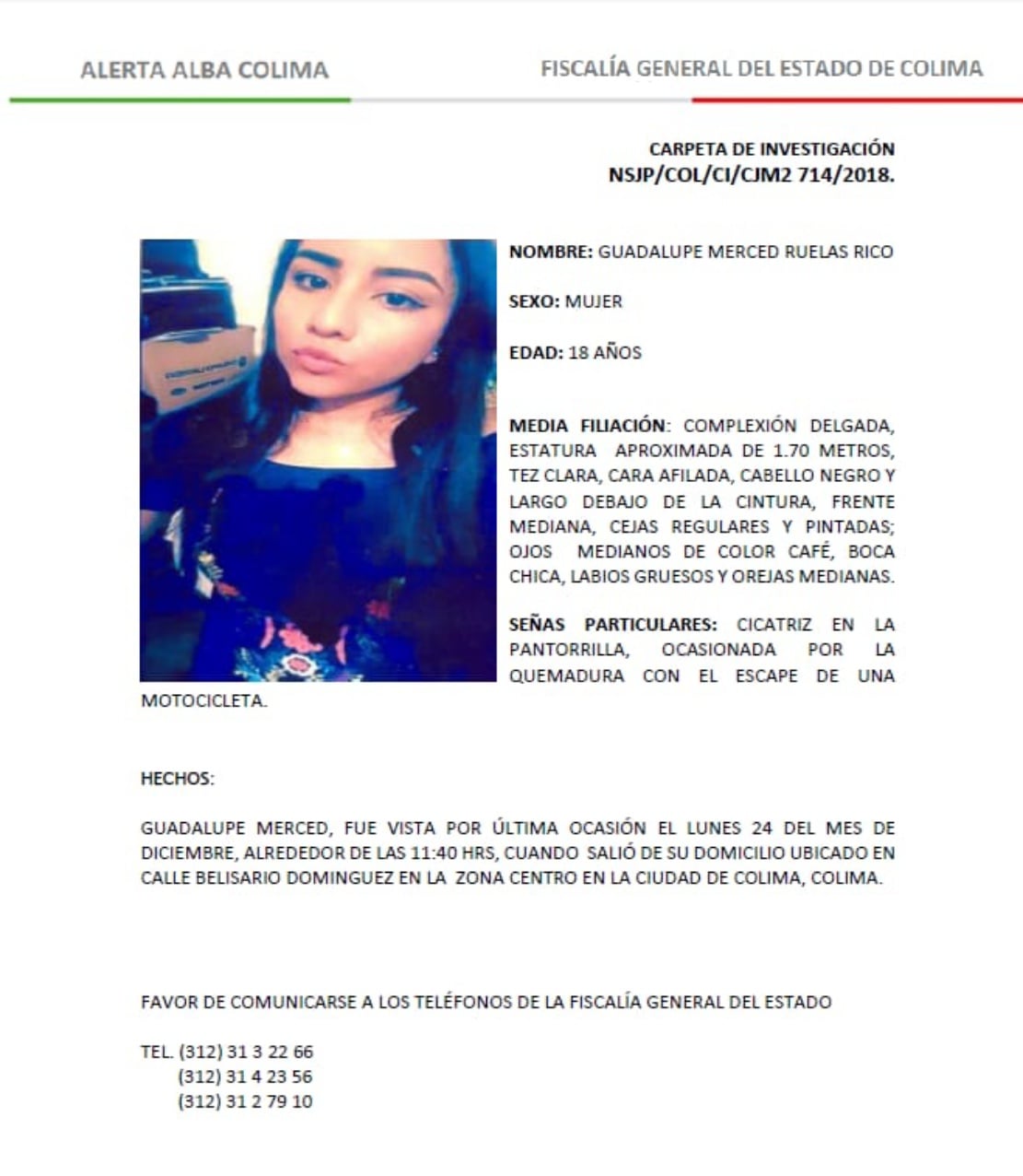 Activan Protocolo Estatal Alerta Alba para localizar a Guadalupe Ruelas ...
