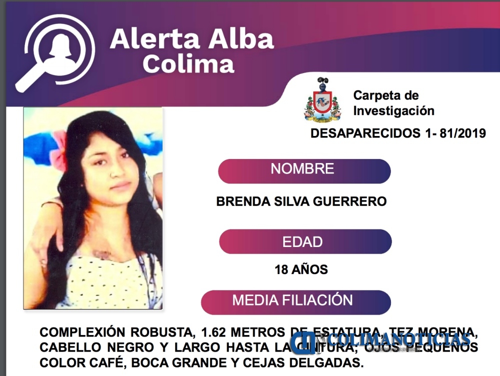 Activan Alerta Alba para localizar a Brenda Silva Guerrero | Colima ...