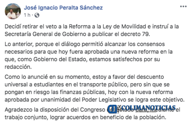 Retira gobernador veto a Ley de Movilidad y publica las reformas ... Retira gobernador veto a Ley de Movilidad y publica las reformas ...